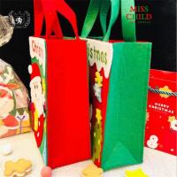 China Customized Color Christmas Bag with Handmade Felt Santa Claus Snowman Reindeer Design for sale