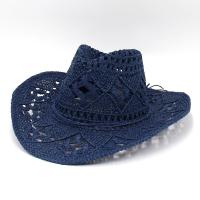 China Breathable and Cool American Jazz Top Hat with Upside-Down Edge Hand-Woven Straw Hat for sale