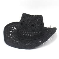 China Breathable and Cool American Jazz Top Hat with Upside-Down Edge Hand-Woven Straw Hat for sale