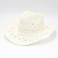 China Breathable and Cool American Jazz Top Hat with Upside-Down Edge Hand-Woven Straw Hat for sale