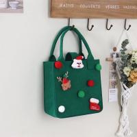 China Red Colorful Felt Bag Custom Logo Accepted Christmas Gift Bag for Ins Style for sale