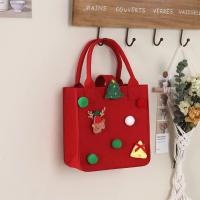 China Red Colorful Felt Bag Custom Logo Accepted Christmas Gift Bag for Ins Style for sale