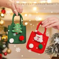 China Red Colorful Felt Bag Custom Logo Accepted Christmas Gift Bag for Ins Style for sale