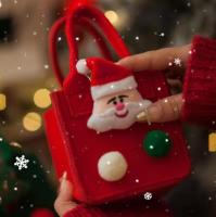 China Red Colorful Felt Bag Custom Logo Accepted Christmas Gift Bag for Ins Style for sale