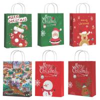 China Custom Logo Accepted FSC Certified Kraft Paper Bag for Sustainable Christmas Shopping for sale