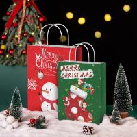 China Custom Logo Accepted FSC Certified Kraft Paper Bag for Sustainable Christmas Shopping for sale