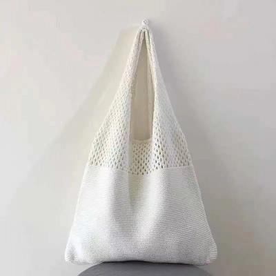 China Customized Color Knitted Fabric Chic Retro Ladies Shoulder Bag for Travel and Outgoing for sale