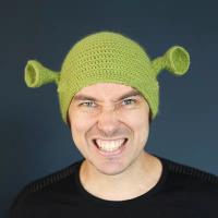 China Unisex Adult Hat Party Balaclava Monster Shrek Wool Winter Knitted Green Funny Beanie Skullies Hat for Handmade for sale