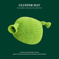 China Unisex Adult Hat Party Balaclava Monster Shrek Wool Winter Knitted Green Funny Beanie Skullies Hat for Handmade for sale