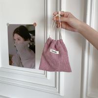 China Customized Color Woven Label Storage Drawstring Fabric Packaging Bag for All Seasons for sale