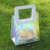 China Travel and Outgoing Ladies Beach Bag Transparent Pvc Shopping Bag with Leather Handle for sale