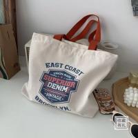 China Handled Style Custom Full Printed Logo Big Canvas Tote Bag for Shopping and Beach for sale