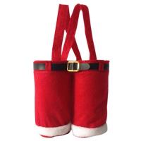 China Santa Claus Pants Shaped Gift Bags for Holiday Gifts Candy Bag Christmas Decorations for sale