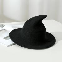 China 2023 Halloween Party Witch Hat Unisex Wool Knit Hat for Fashionable and Versatile Style for sale