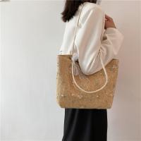 China Beach Grass Woven Single Shoulder Tote Bag with Beautiful Bow in Customized Color for sale