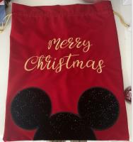 China Custom Giant Xmas Bag Red Velvet Drawstring Christmas Santa Sack with Customized Logo for sale