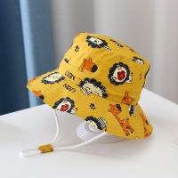 China 2022 Summer Plain Dyed Panama Children Cotton Cartoon Bucket Hat for Boys and Girls for sale