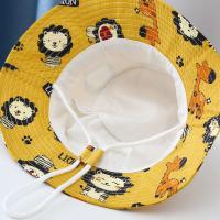 China 2022 Summer Plain Dyed Panama Children Cotton Cartoon Bucket Hat for Boys and Girls for sale