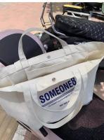 China Custom Logo Acceptable Double Handle Cotton Tote Bag for Western Style Tennis Racquet for sale