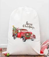China Customized Color Sublimation Christmas Drawstring Bag for Customized Gift Wrapping for sale