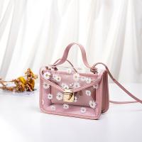China Women's Composite Tote Hand Bag with Ostrich Pattern and Transparent PVC Material for sale