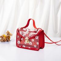 China Women's Composite Tote Hand Bag with Ostrich Pattern and Transparent PVC Material for sale