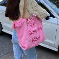 China Stylish Ostrich Pattern Canvas Handbag Ideal for Casual Summer Outings and Shopping for sale
