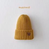 China Autumn Winter Children Solid Color Knitted Hats for Kids Girls Boys 10x9.5cm Beanies for sale