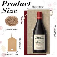 China Reusable Jute Christmas Wine Bags for Wine Bottles Customized Letter Pattern Type for sale