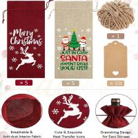 China Reusable Jute Christmas Wine Bags for Wine Bottles Customized Letter Pattern Type for sale