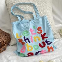 China Custom Logo Accepted Ostrich Pattern Cotton Tote Bags for Eco Friendly Shopping for sale
