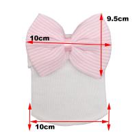 China 2022 Knitted Wool Baby Hat with Big Bow in Customized Color and Pattern Knitted for sale