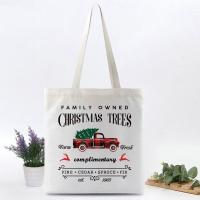 China Custom Printed Heavy Duty Cotton Canvas Tote Bag for Shopping at Christmas Festival for sale