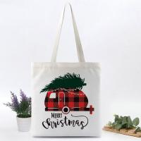 China Custom Printed Heavy Duty Cotton Canvas Tote Bag for Shopping at Christmas Festival for sale