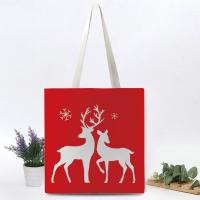 China Custom Printed Heavy Duty Cotton Canvas Tote Bag for Shopping at Christmas Festival for sale