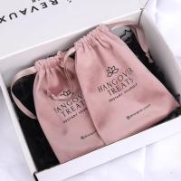 China Medium 30-50cm Pink Velvet Dust Bag for Customized Drawstring Gift Cosmetic Packaging for sale