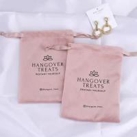 China Medium 30-50cm Pink Velvet Dust Bag for Customized Drawstring Gift Cosmetic Packaging for sale