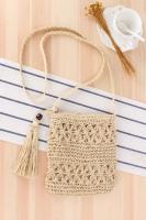 China Custom Logo Accepted Women's Straw Crossbody Bucket Weave Straw Bags for Summer Beach for sale