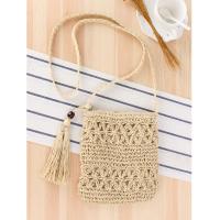 China Custom Logo Accepted Women's Straw Crossbody Bucket Weave Straw Bags for Summer Beach for sale