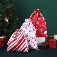 China Letter Pattern Type Large Drawstring Pouches Christmas Cotton Bag Santa Sacks Gift Bag for sale