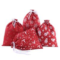 China Letter Pattern Type Large Drawstring Pouches Christmas Cotton Bag Santa Sacks Gift Bag for sale