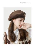 China Korean Version of Autumn and Winter Woolen Metal Mark Beret for Children's Daily Life for sale