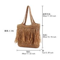 China 2024 Large Capacity Women Paper Straw Beach Tote Hand Bag With Tassel Newest Fashinable for sale