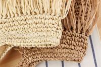 China 2024 Large Capacity Women Paper Straw Beach Tote Hand Bag With Tassel Newest Fashinable for sale