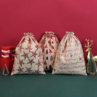 China Eco-friendly Christmas Santa Sacks Drawstring Bag for Mini Gifts and Candy Packaging for sale