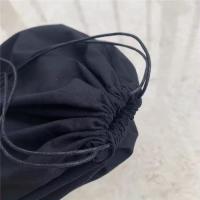 China Medium Black Muslin Calico Canvas Cotton Drawstring Pouch Bags with Customized Logo for sale