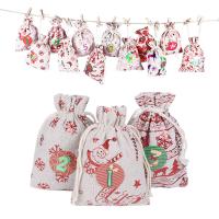 China Christmas Gift Pouches Customized Color Jute Sacks for Gifts and Party Favors for sale