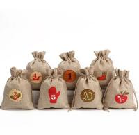China Christmas Gift Pouches Customized Color Jute Sacks for Gifts and Party Favors for sale
