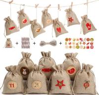China Christmas Gift Pouches Customized Color Jute Sacks for Gifts and Party Favors for sale
