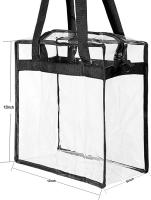 China Women's Shopping Companion Clear PVC Tote Bag with Zipper Closure and Adjustable Strap for sale